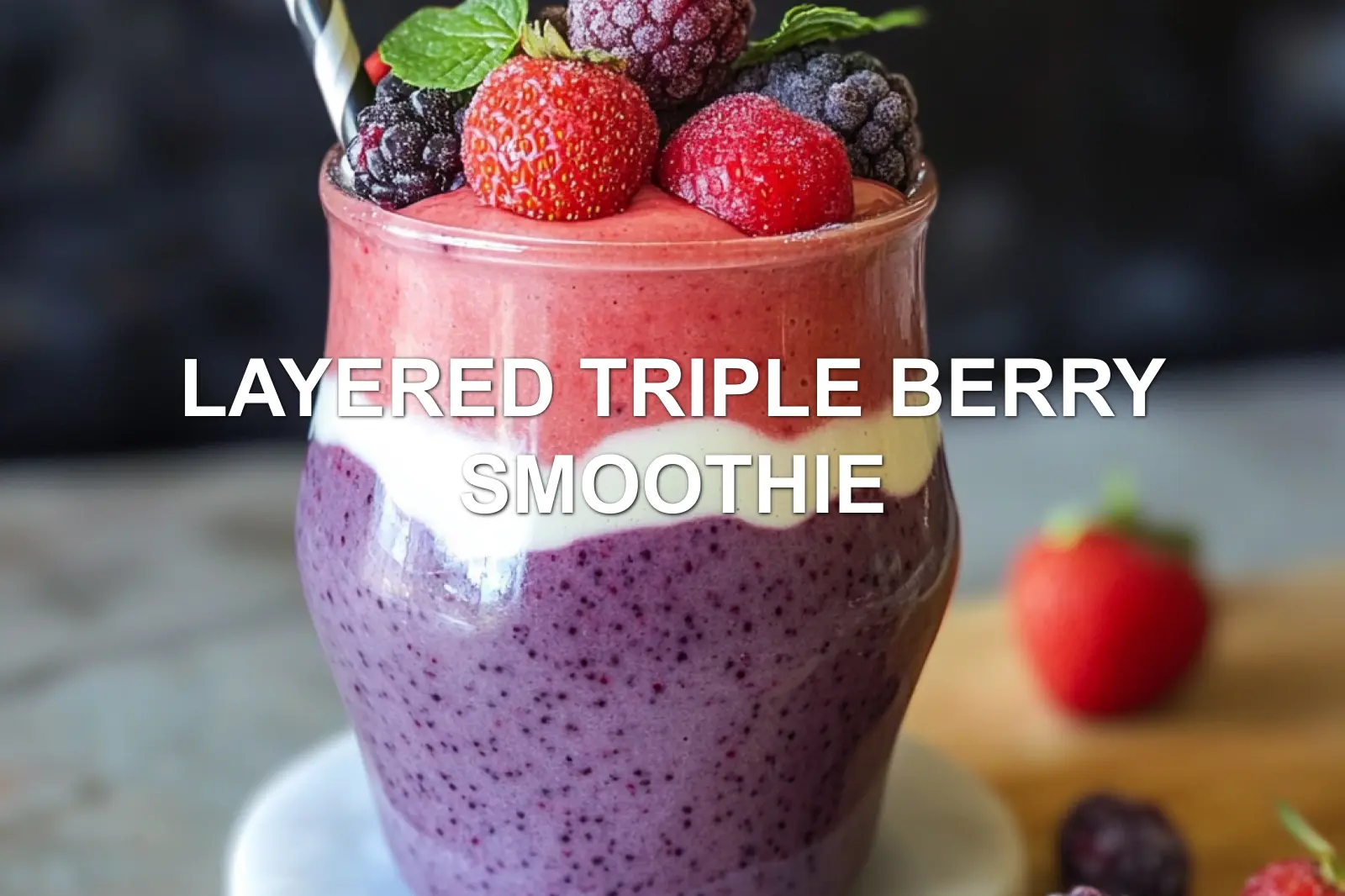 Layered Triple Berry Smoothie: Easy High Protein Delight